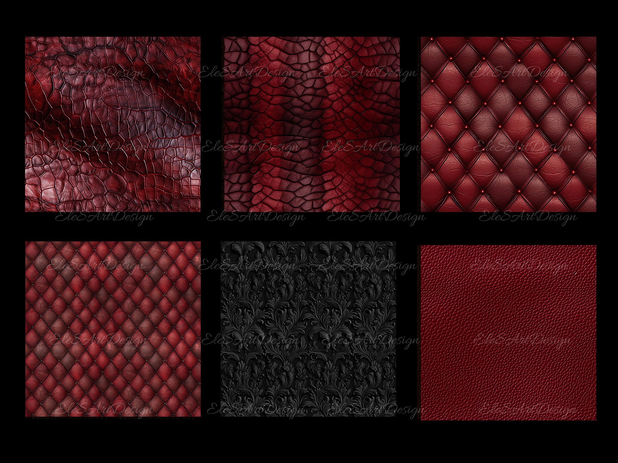 Black Red Gothic Dark Leather Seamless Pattern Embossed Texture Craft ...