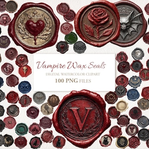 Vampire Wax Seals Clipart Bundle. Digital Download. for Scrapbook Junk ...