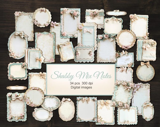 34 PNG Shabby Mix Notes. Vintage Victorian Empty Blank Notes Tags Pages ...
