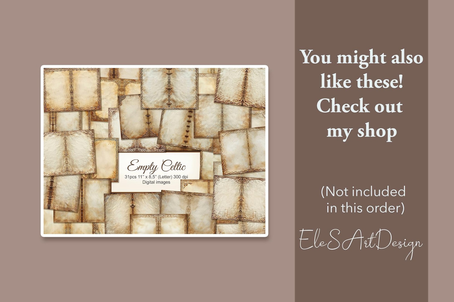 Open Empty Junk Journal Pages. Vintage Blank Papers With Frames Copy ...