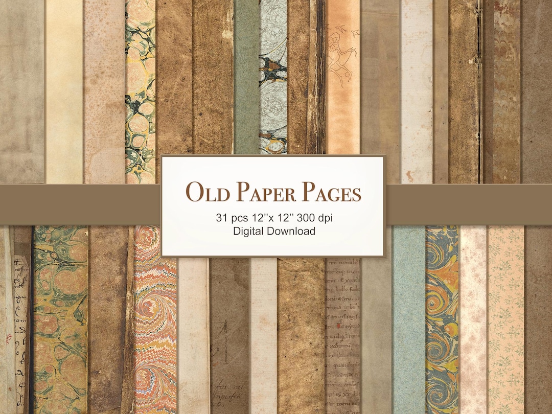 Old Paper Pages. Vintage Antique Original Blank Papers, Book Endpaper ...