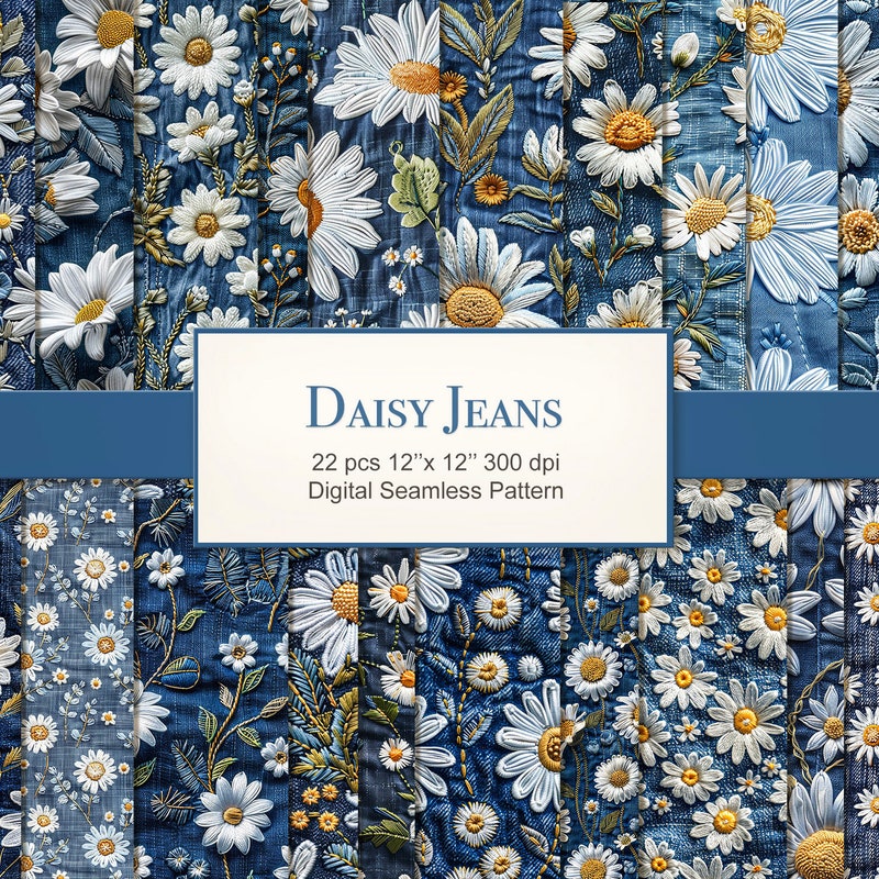 Daisy Flower Jeans - Etsy