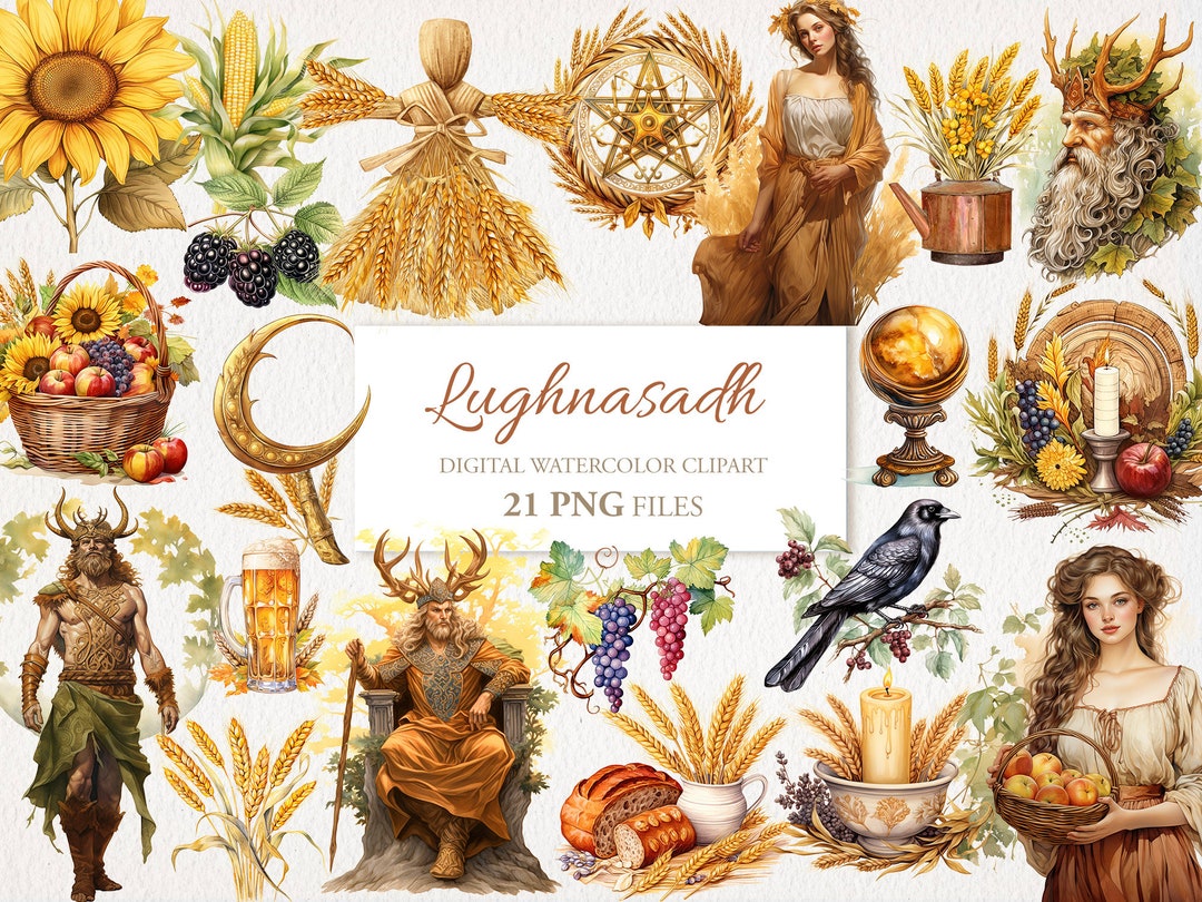 Lughnasadh Lammas Wicca Wiccan Celtic Neopagan Watercolor Clipart PNG ...