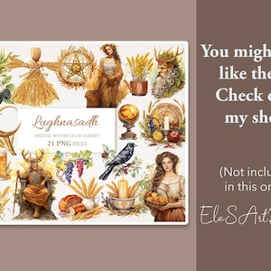 Lughnasadh Lammas Wicca Wiccan Celtic Neopagan Watercolor Clipart PNG ...