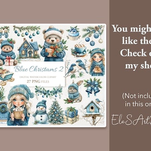 Scandinavian Christmas Winter Watercolor Clipart Bundle. Scandi, Nordic ...