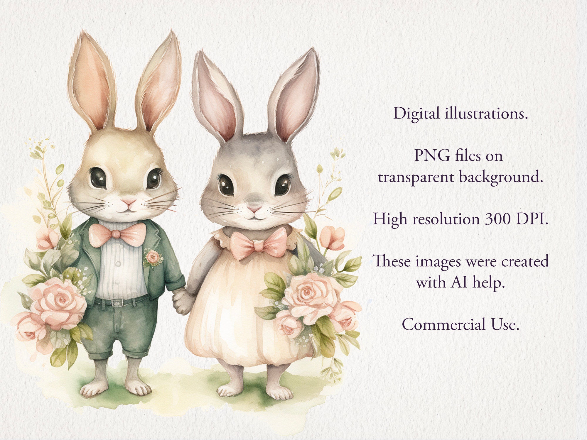 Boho Cute Valentine Watercolor Clipart PNG Bundle. Love Valentine's Day ...