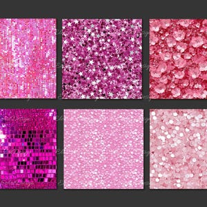 Pink Glitter Sequin Seamless Pattern. Digital Paper Bundle Commercial ...