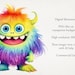 Cute Rainbow Monster Watercolor Clipart PNG Bundle. Children Nursery ...