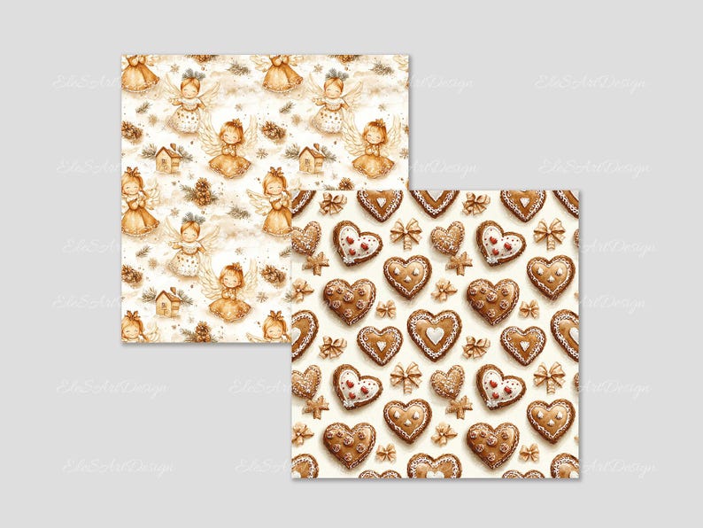 Gingerbread Man Seamless Pattern. Digital Craft Paper Bundle. 26 PACK ...