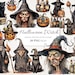 Creepy Halloween Witch Watercolor Clipart. Spooky Witchy PNG Bundle ...