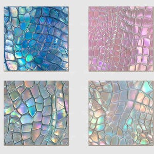 Holographic Crocodile Skin Leather Seamless Pattern Embossed Texture ...