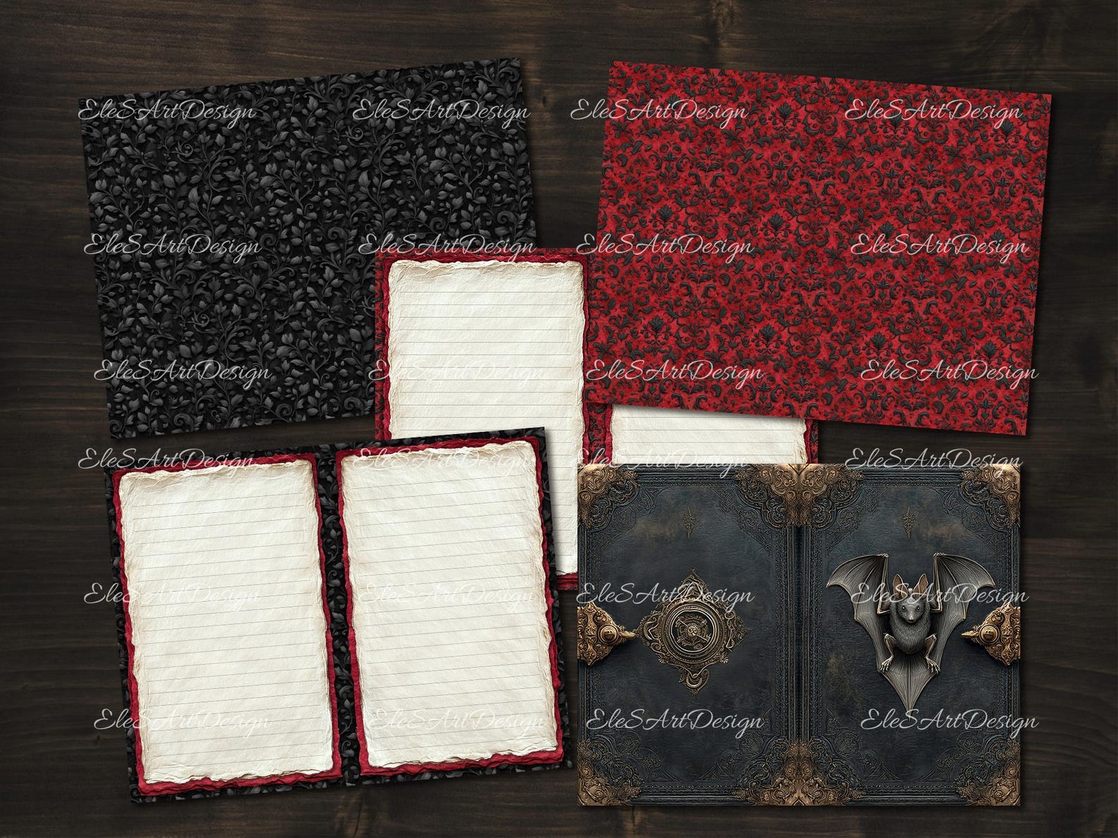 Vampire Grimoire Junk Journal Kit. Gothic Fussy Cuts, Ephemera, Pages ...