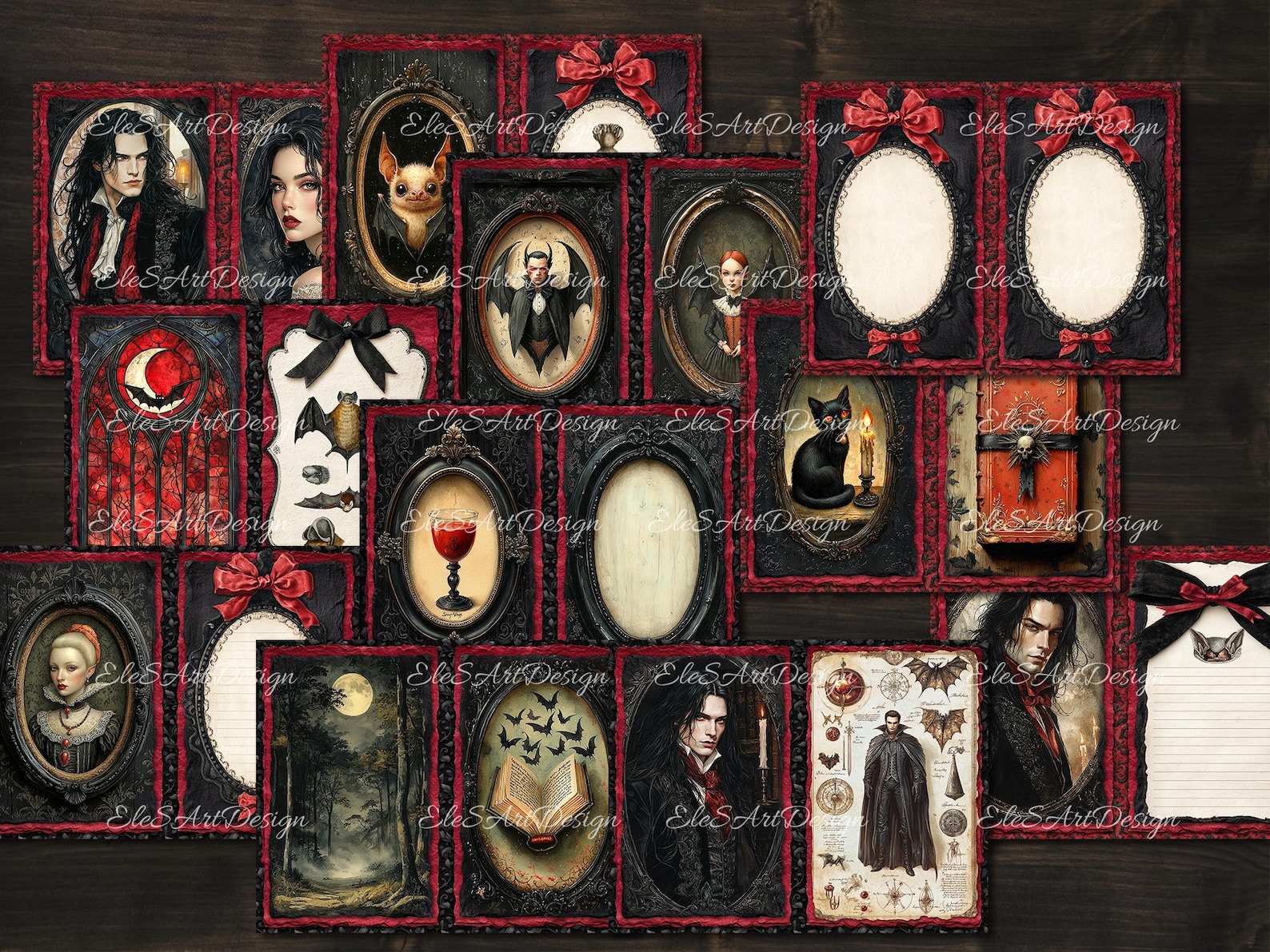 Vampire Grimoire Junk Journal Kit. Gothic Fussy Cuts, Ephemera, Pages ...