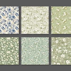 Cottagecore Floral Seamless Pattern. Digital Craft Paper Bundle ...