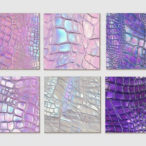 Holographic Crocodile Skin Leather Seamless Pattern Embossed Texture ...