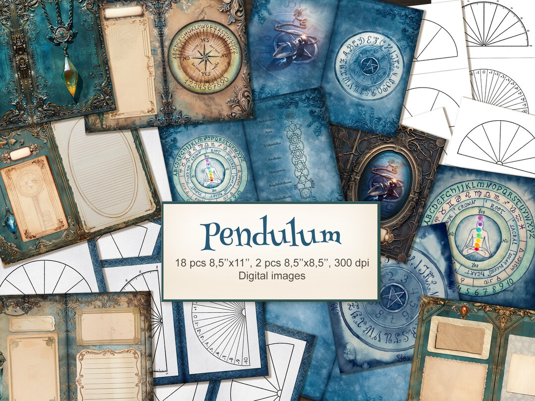Pendulum Junk Journal Kit. Divination Magic Pendulum Chart Board ...