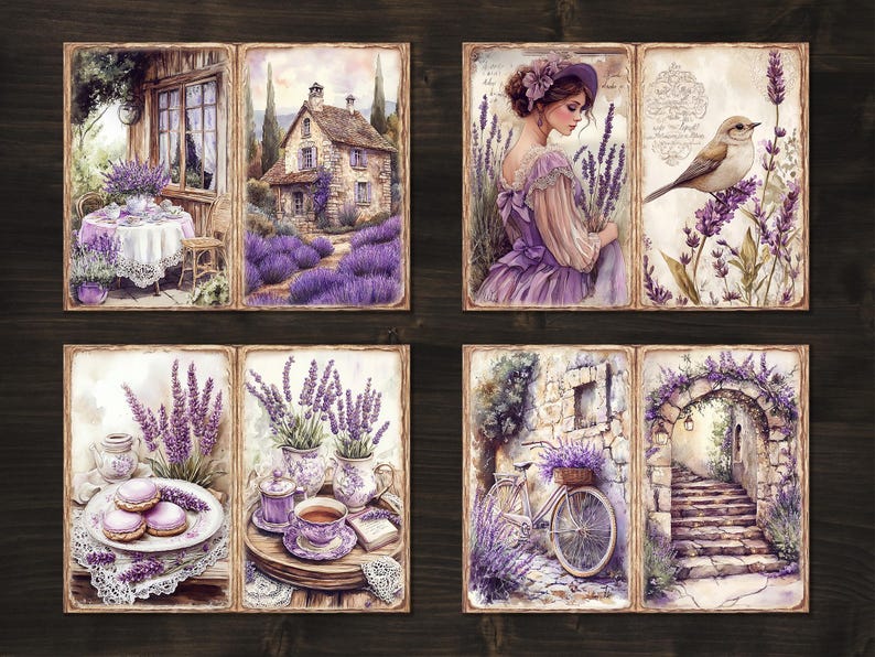 Lavender Cottage Printable Double Pages. French Provence Shabby Chic ...