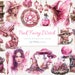 Pink Fairy Witch Magic Witchcraft Watercolor Clipart PNG Bundle. AI ...