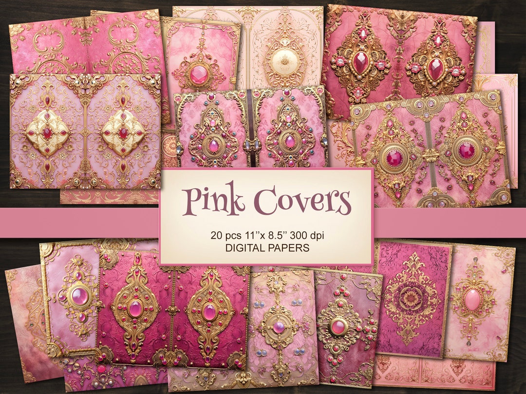 Pink Junk Journal Covers. Digital Download. Printable Vintage Magic ...
