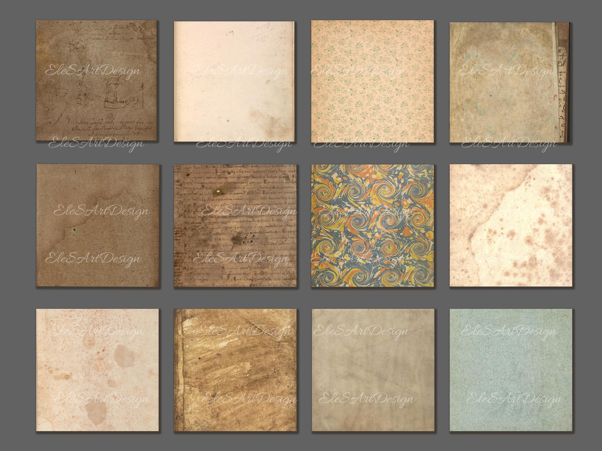 Old Paper Pages. Vintage Antique Original Blank Papers, Book Endpaper ...