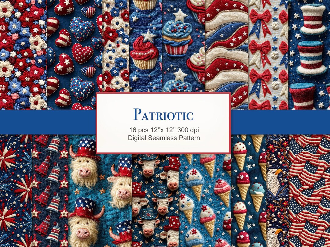 Patriotic Fourth of July Seamless Pattern. Knitted Fabric Texture ...