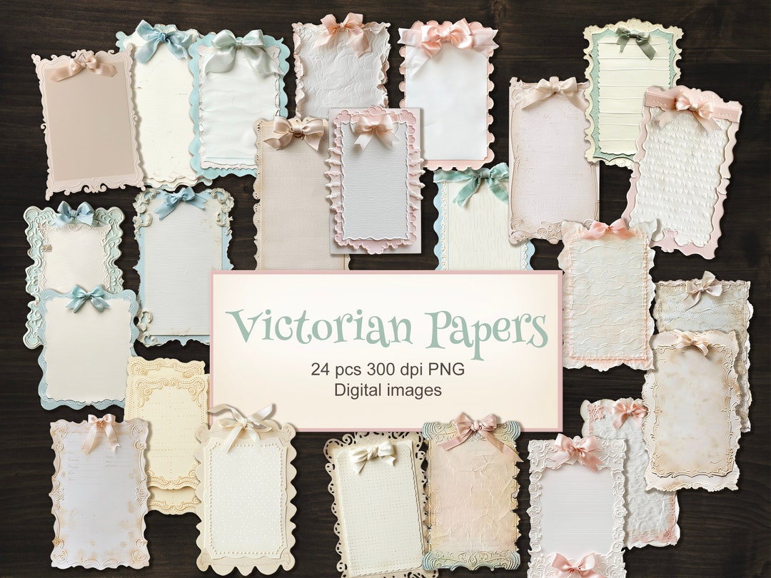 24 PNG Empty Victorian Sheets of Paper. Vintage Old Vintage Pages ...