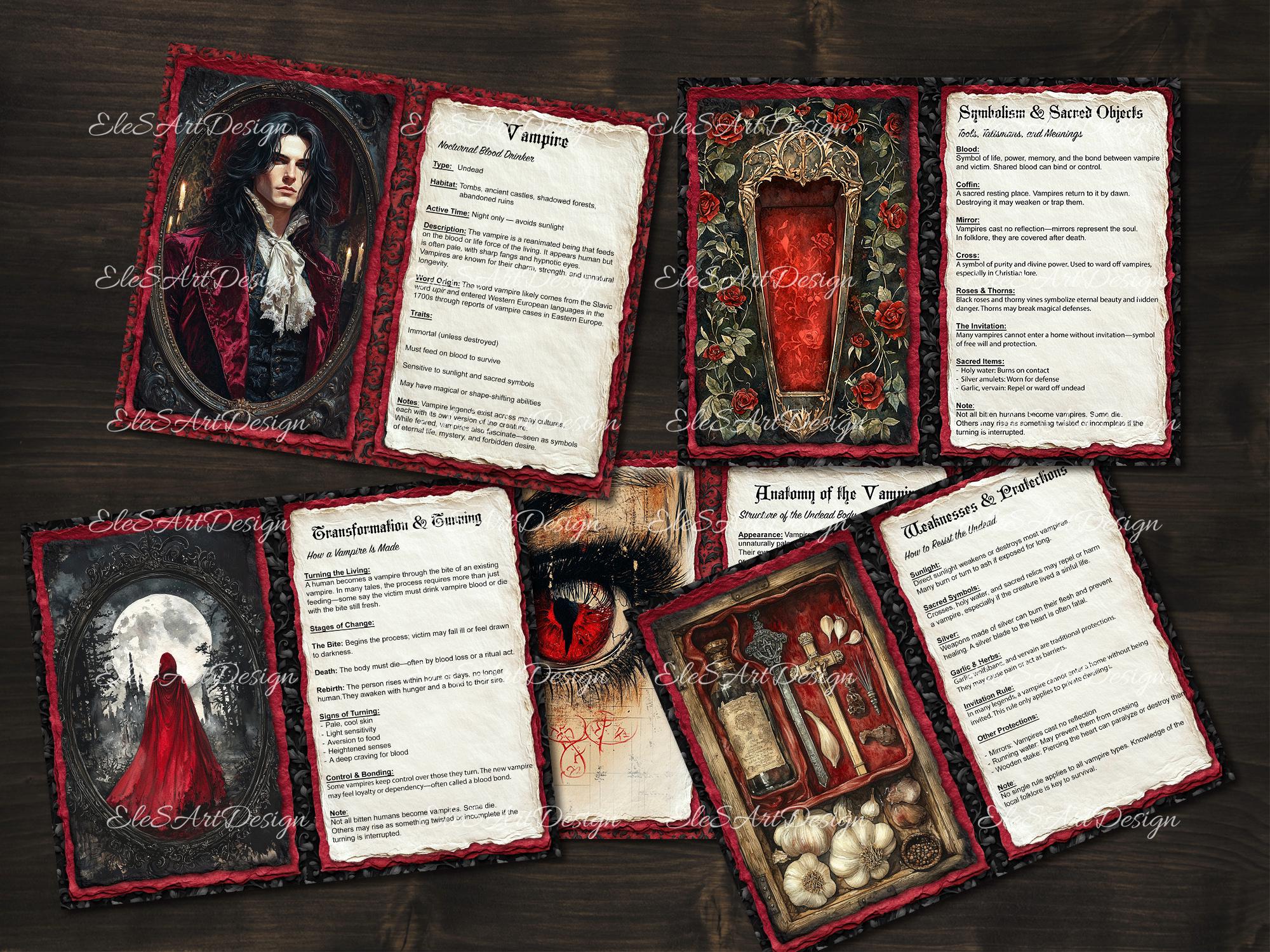 Vampire Grimoire Junk Journal Kit. Gothic Fussy Cuts, Ephemera, Pages ...