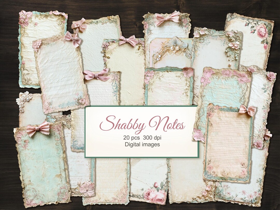 20 PNG Shabby Notes. Vintage Victorian Empty Blank Notes Tags Pages for ...