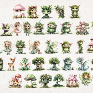 Fairy Forest Watercolor Clipart Bundle: 36 PNG (digital Download) - Etsy