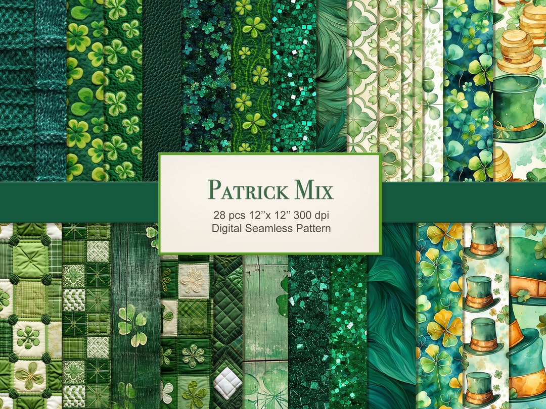 St. Patrick Seamless Pattern Texture. Watercolor, Fabric, Knit Green ...