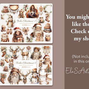 Scandinavian Christmas Winter Watercolor Clipart Bundle. Scandi, Nordic ...