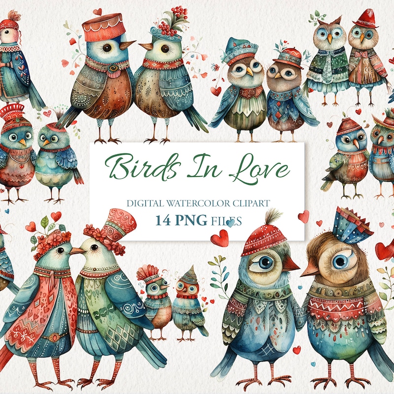 Valentine Bird Ephemera - Etsy UK