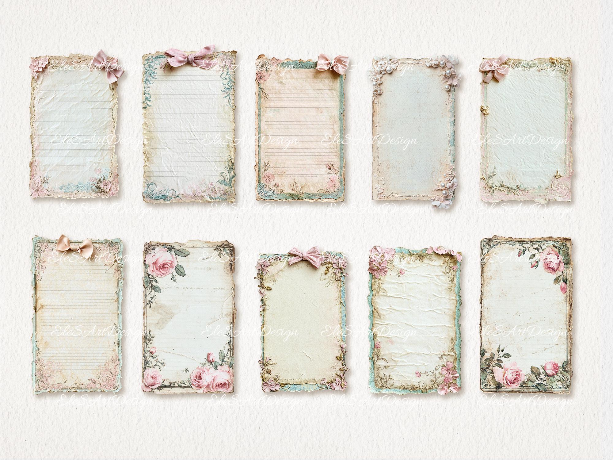 20 PNG Shabby Notes. Vintage Victorian Empty Blank Notes Tags Pages for ...