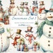Boho Brown Christmas Winter Watercolor Clipart PNG Bundle. AI ...