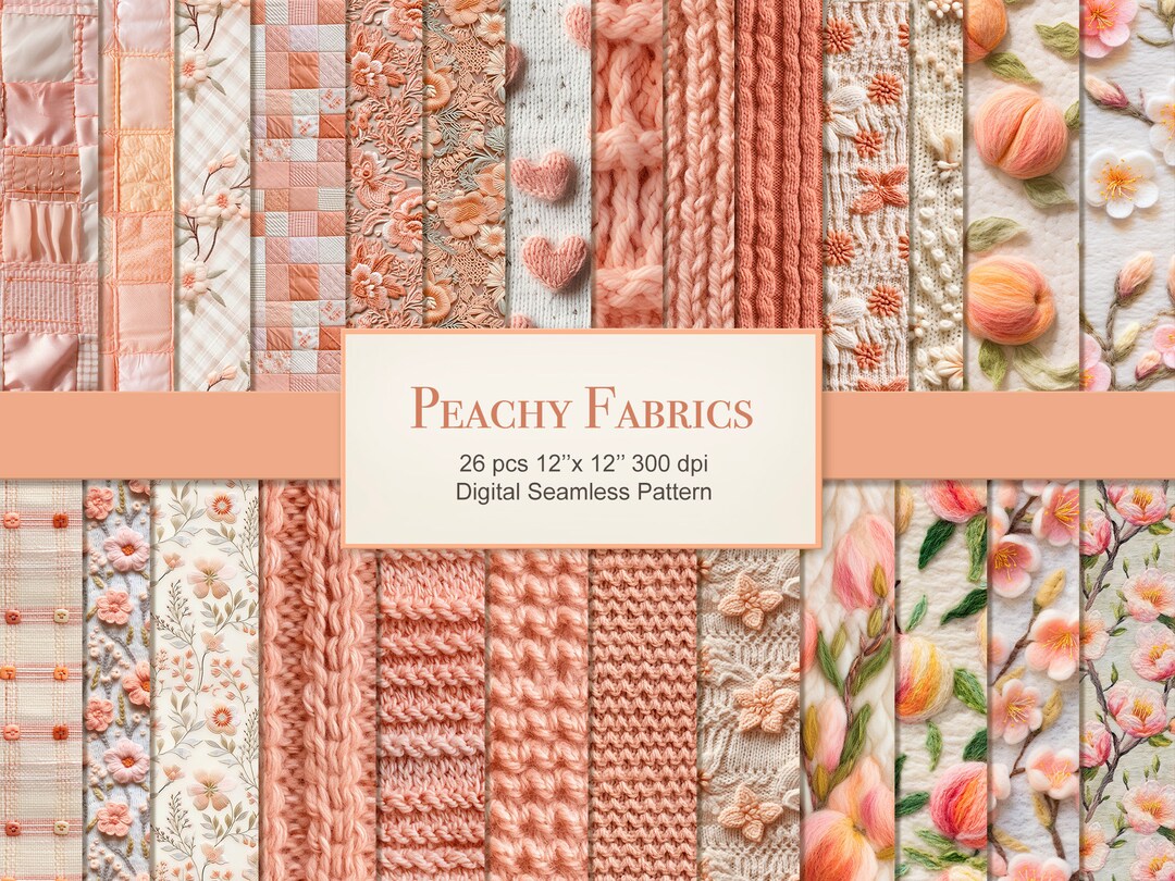 Peachy Fabrics Seamless Pattern. Cozy Knitted Felted Texture Digital ...