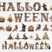 Halloween Word Watercolor Clipart PNG Bundle. Font, Separate Letters ...