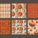 Cozy Pumpkin Fabric Seamless Pattern. Knitted Embroidered Texture ...