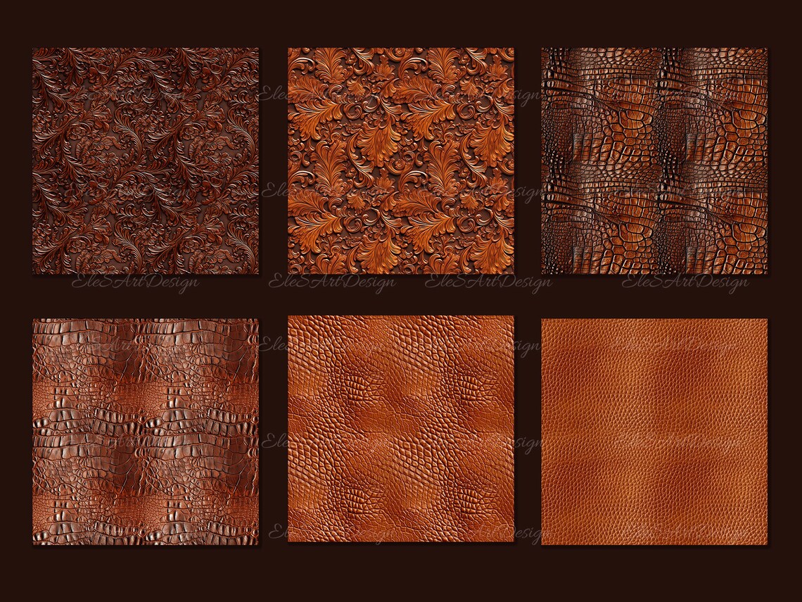 Brown Leather Seamless Pattern Texture Craft Paper Pages. Floral ...