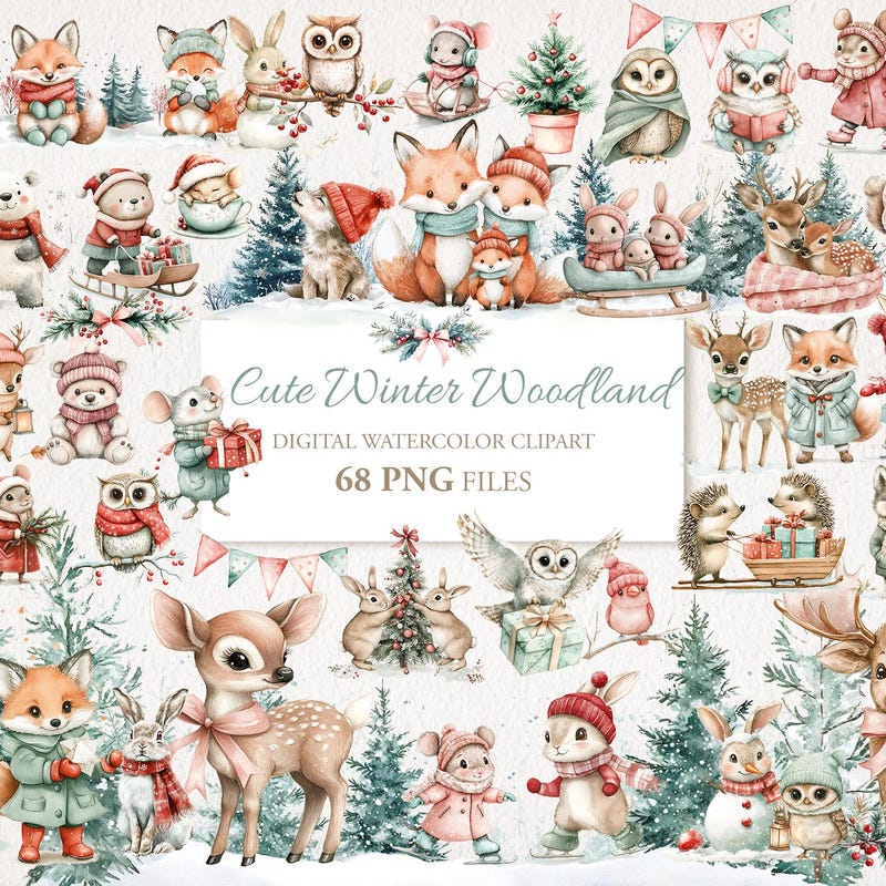Woodland Squirrel Clipart - Etsy