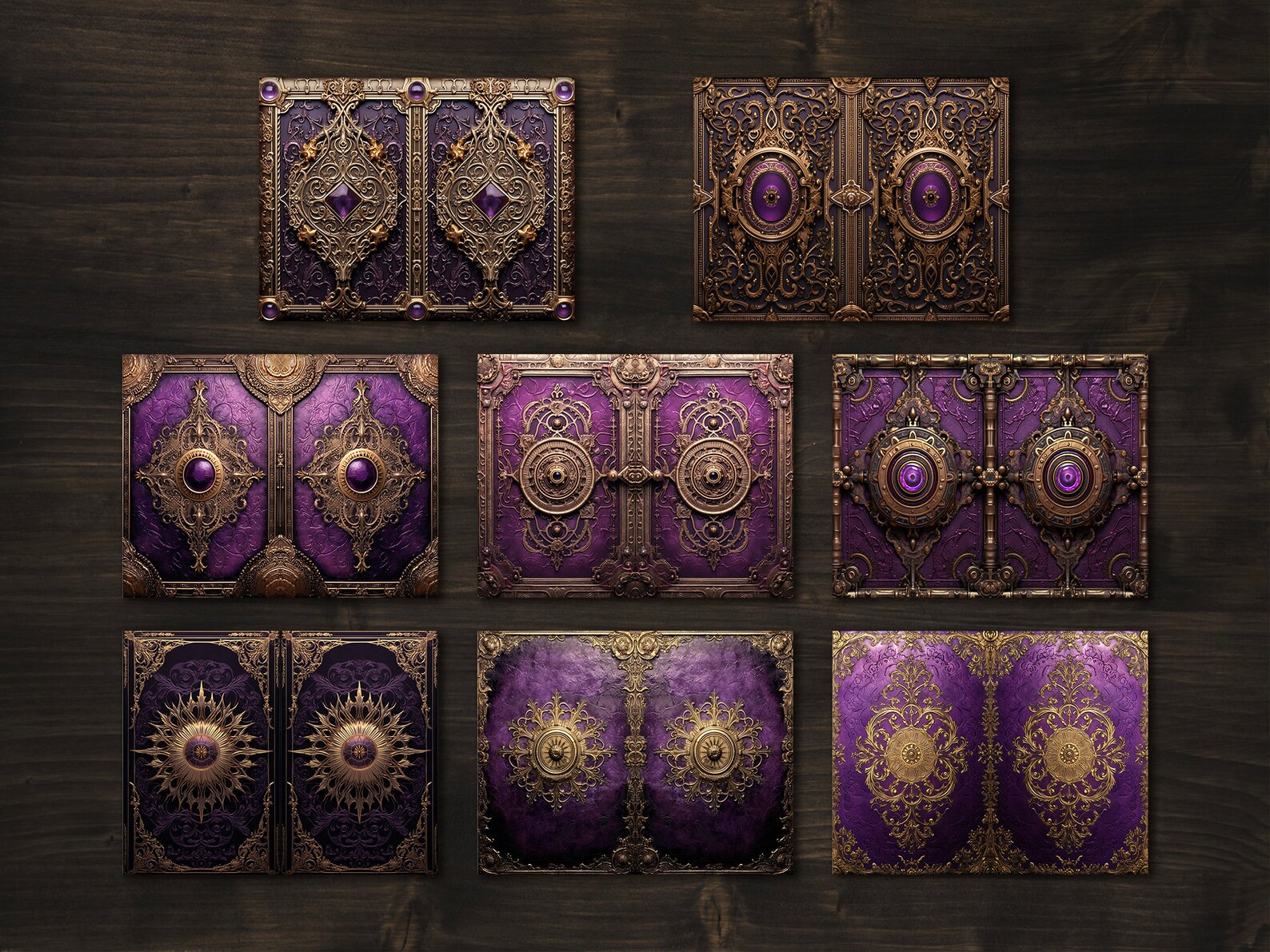 Purple Lilac Golden Junk Journal Covers. Digital Download. Printable ...