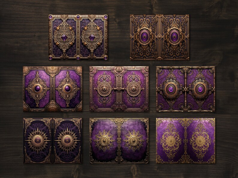 Purple Lilac Golden Junk Journal Covers. Digital Download. Printable ...