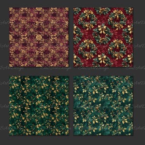 Victorian Christmas Seamless Pattern. Digital Craft Paper Bundle ...