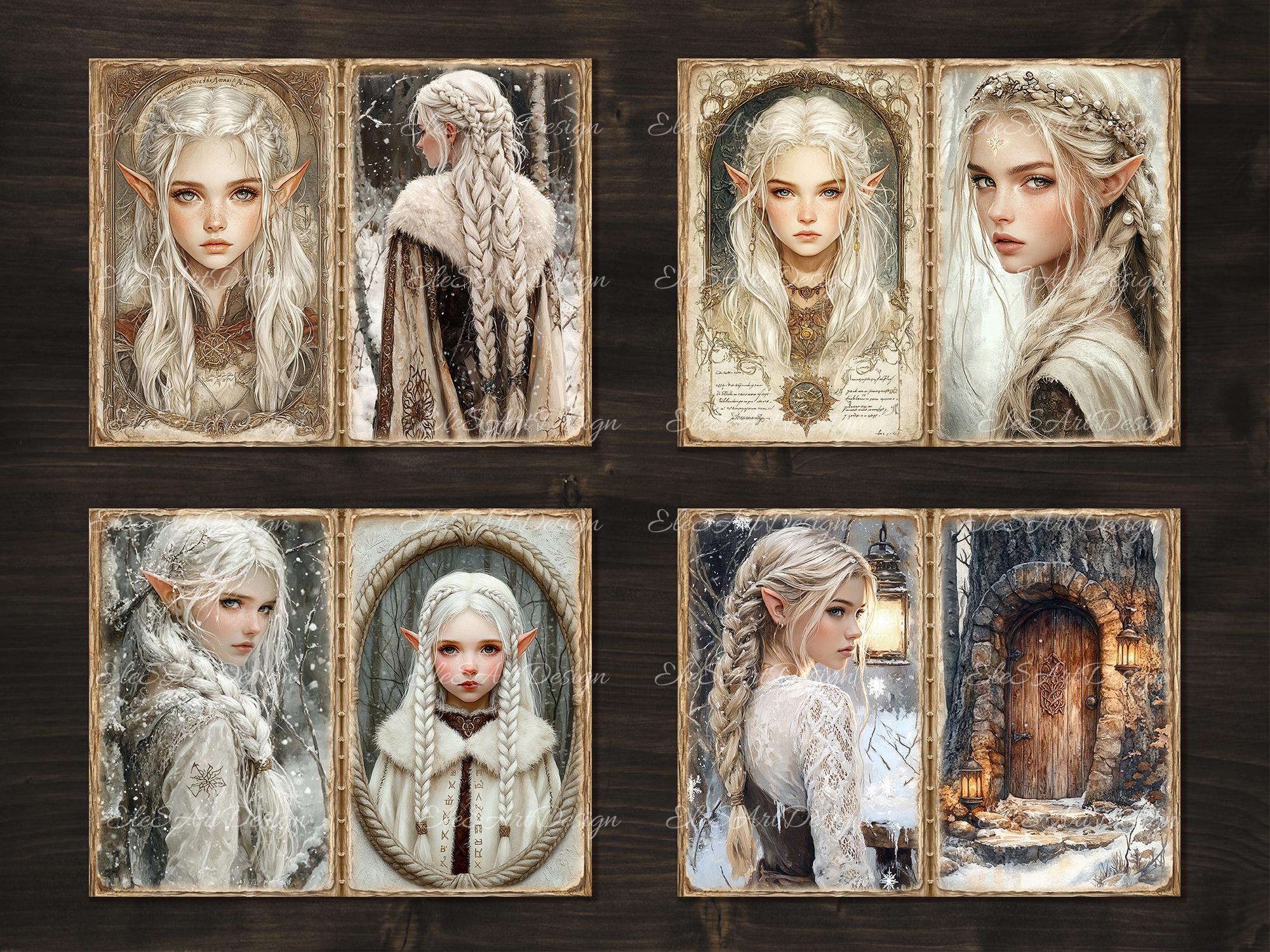 Winter Elf. Elven Junk Journal Double Pages. Magic Fantasy Enchanted ...