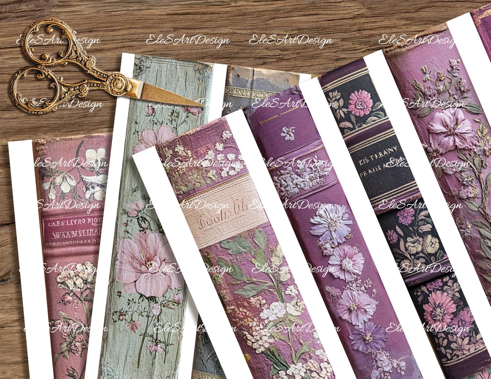 Vintage Victorian Book Spines for Junk Journal. Digital Download. 49 ...