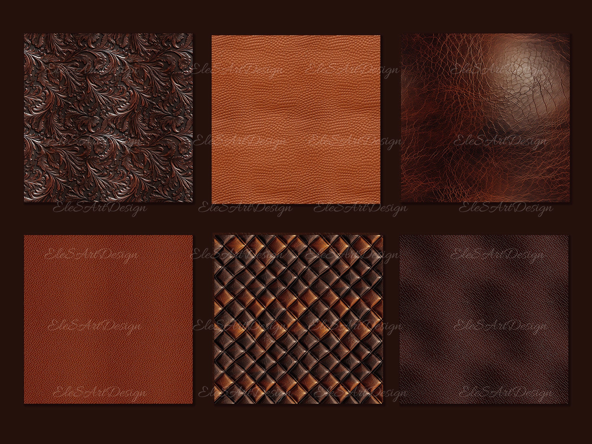 Brown Leather Seamless Pattern Texture Craft Paper Pages. Floral ...