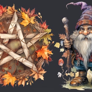 Mabon Wicca Wiccan Celtic Neopagan Watercolor Clipart. PNG Bundle. AI ...