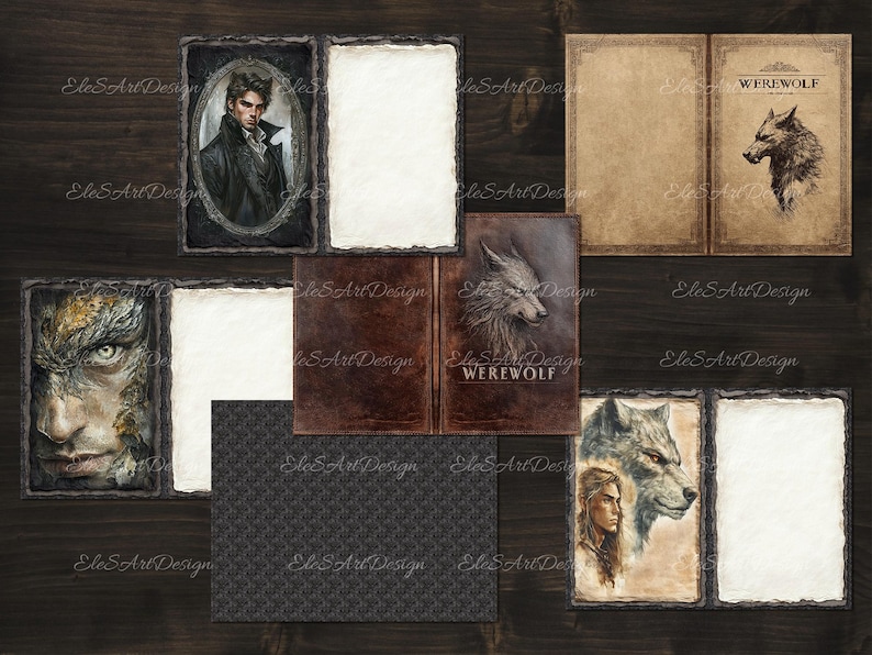 Werewolf Grimoire Junk Journal Kit. Dark Fantasy. Fussy Cuts, Ephemera ...