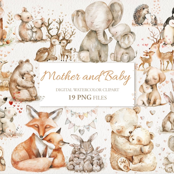 Watercolor Animals Mom - Etsy UK