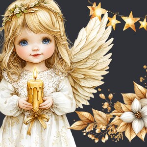 Christkind Watercolor Clipart PNG Bundle. Christmas Angel. Instant ...
