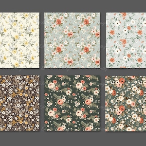 Cottagecore Floral Seamless Pattern. Digital Craft Paper Bundle ...